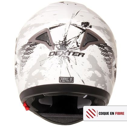 Full-face helmet Dexter FIBER DEMON BLANC - Motoblouz.com