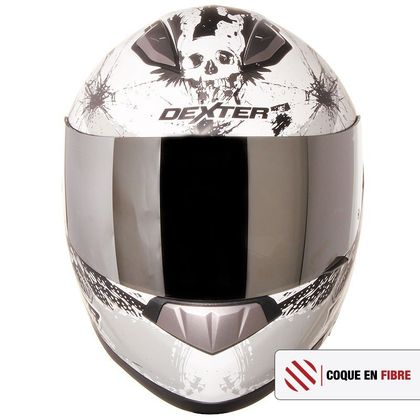 Full-face helmet Dexter FIBER DEMON BLANC - Motoblouz.com