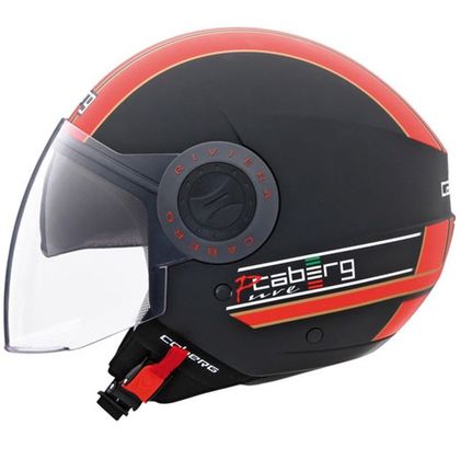 Casque jet Caberg RIVIERA V2 PURE BLACK / RED - Motoblouz.com