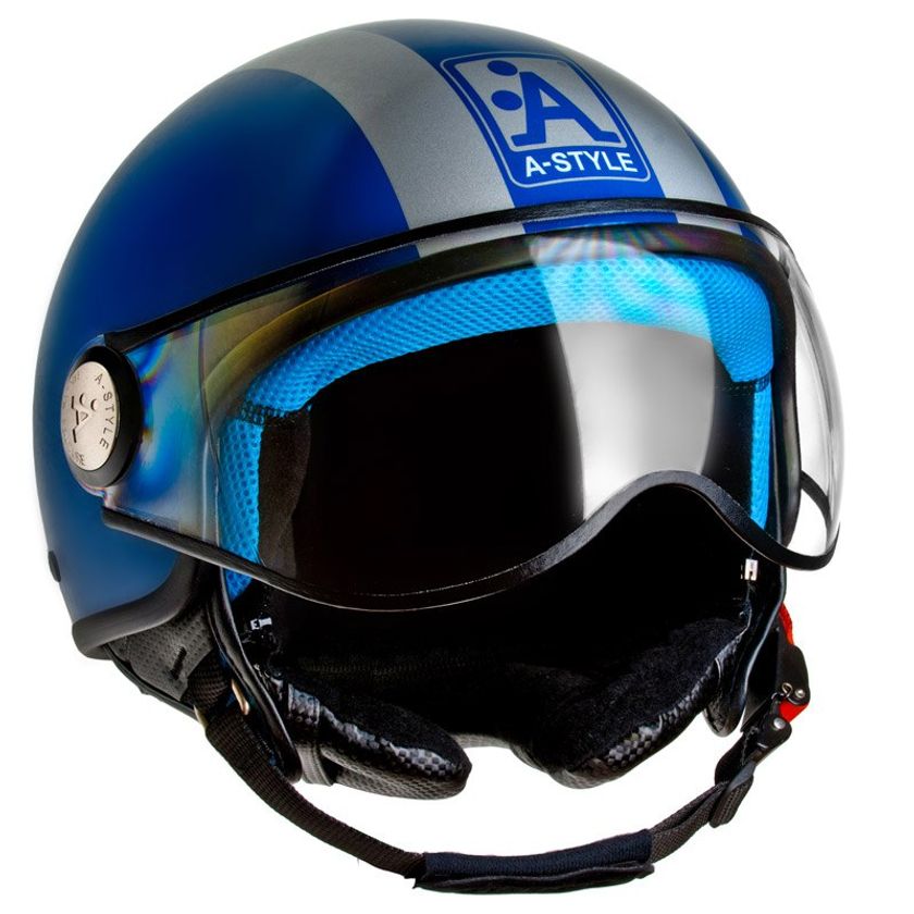 Casque jet A-Style A-STYLE BLEU FONCE - Motoblouz.com