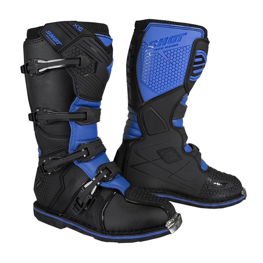Cross boots Shot X10 2.0 - BLACK BLUE - Motoblouz.com