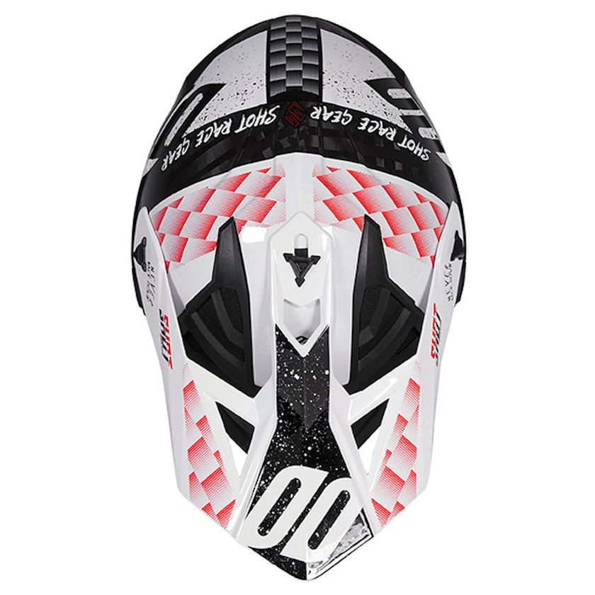 Cross helmet Shot LITE - RUSH CARBON - BLACK RED GLOSSY - Motoblouz.com