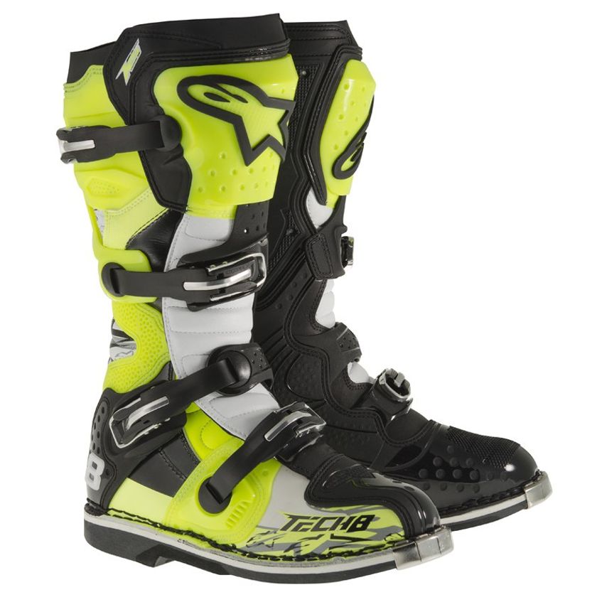 Bottes cross Alpinestars TECH 8 RS - YELLOW/BLACK - Motoblouz.com