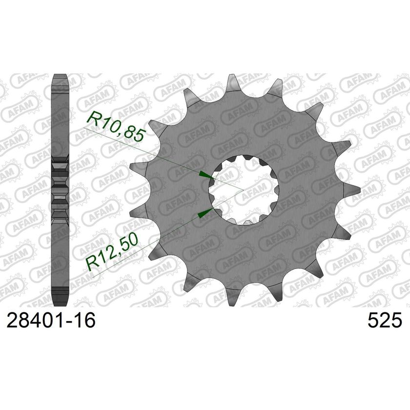 Chain kit AFAM 525 Original steel type - Motoblouz.com