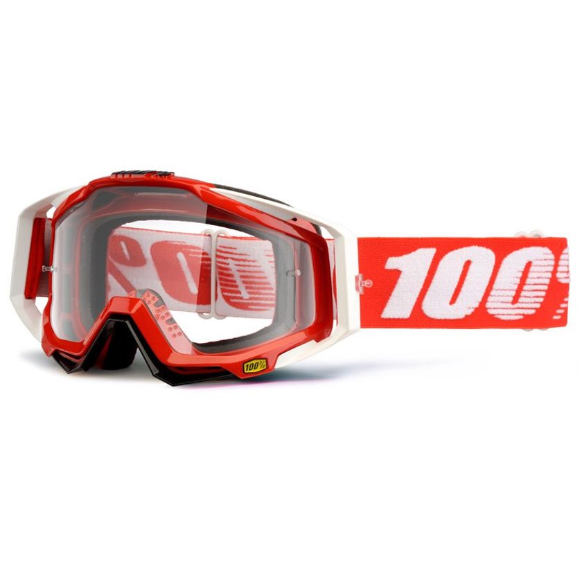 Cross goggles 100% RACECRAFT FIRE RED CLEAR - Motoblouz.com