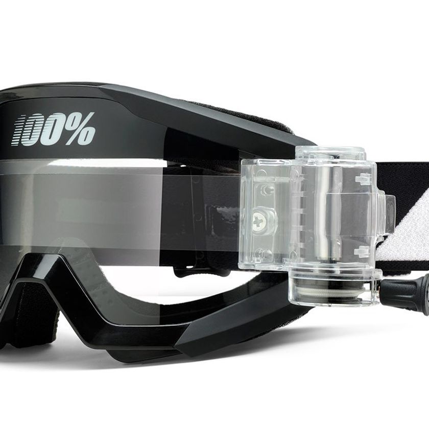 Cross goggles 100% STRATA ROLL OFF - BLACK MANDARINA - Motoblouz.com