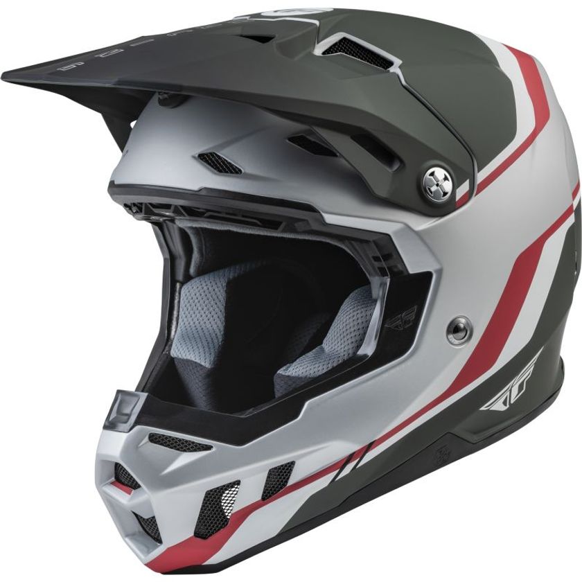 Cross helmet Fly FORMULA CC DRIVER - SILVER/ROUGE/BLANC - Motoblouz.com