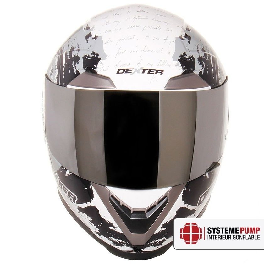 Casque intégral Dexter PSYCHIC PUMP BLANC/NOIR - Motoblouz.com