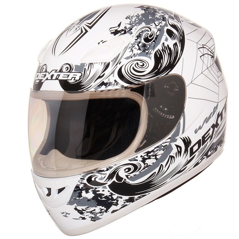 Casque intégral Dexter SPIDER BLANC/GRIS - Motoblouz.com