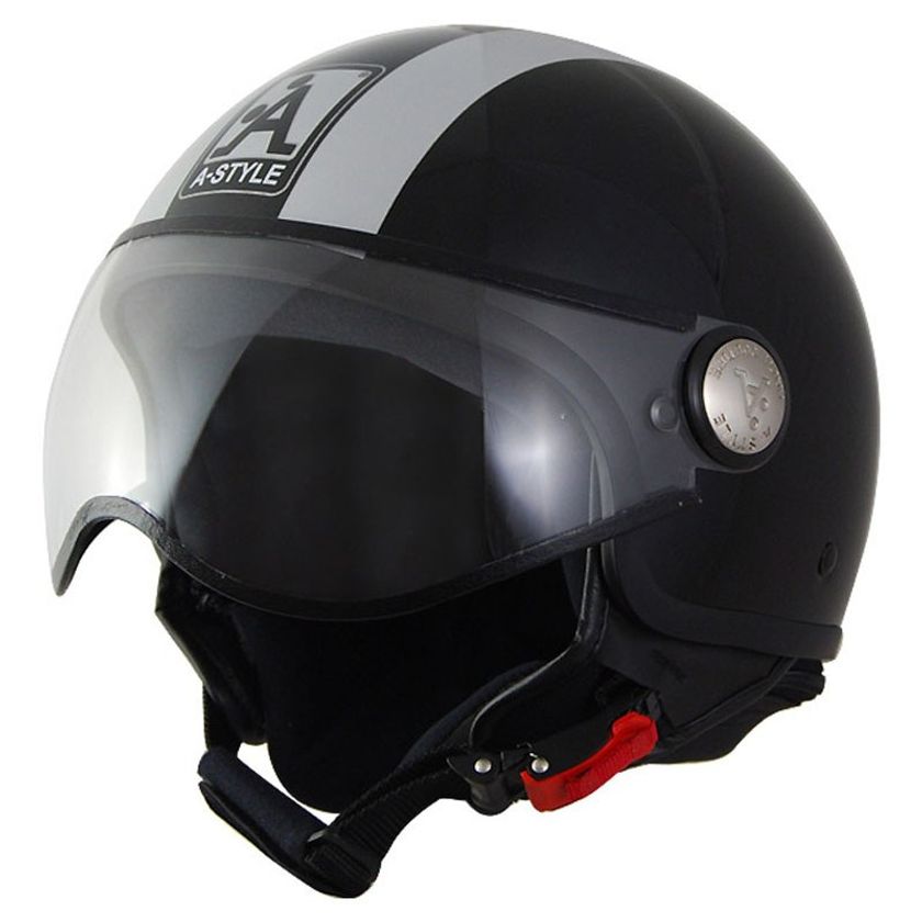 Casque jet A-Style A-STYLE NOIR BRILLANT - Motoblouz.com