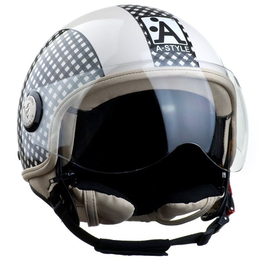 Casque jet A-Style CHIC VICHY - Motoblouz.com