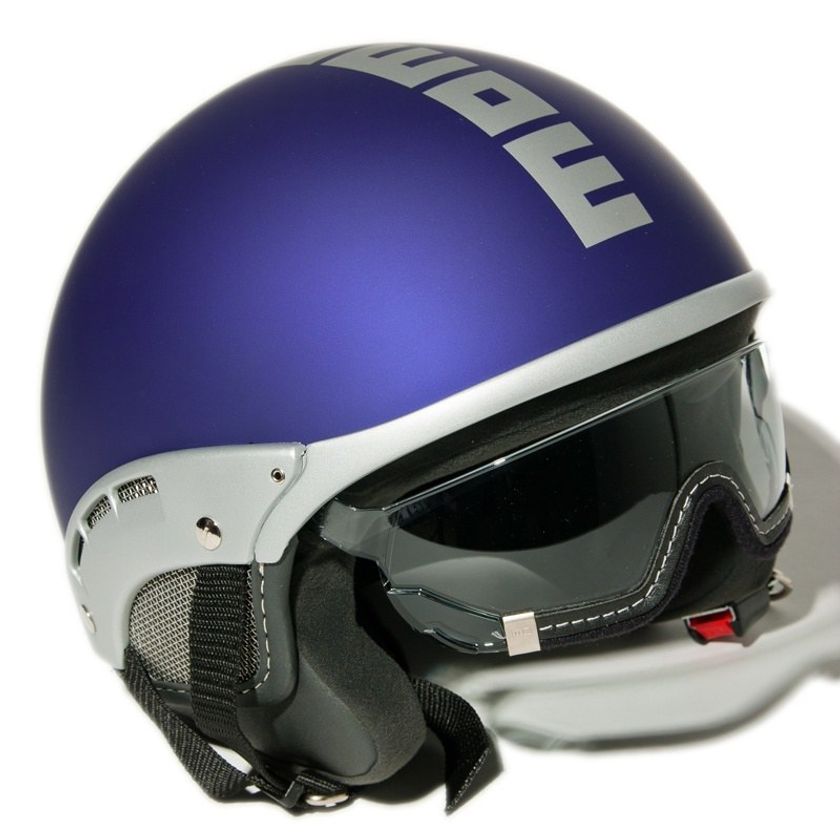 Casque jet Momo Design MINIMOMO PRESTIGE BLUE OPACO - Motoblouz.com