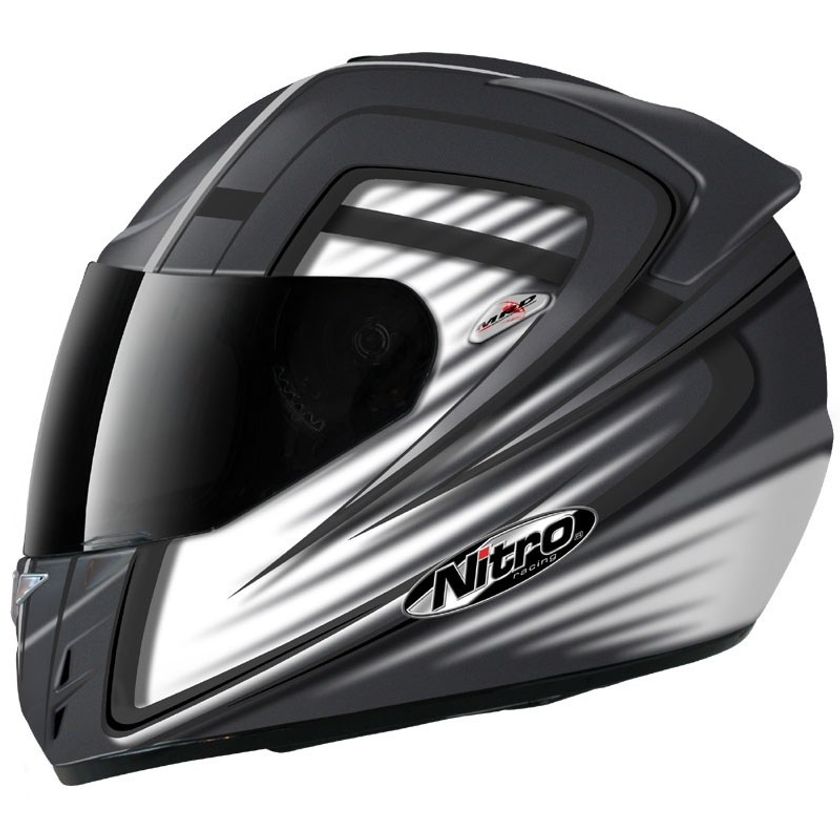 Full-face helmet Nitro Helmets N1610VN Matt/Graphite/Blanc - Motoblouz.com