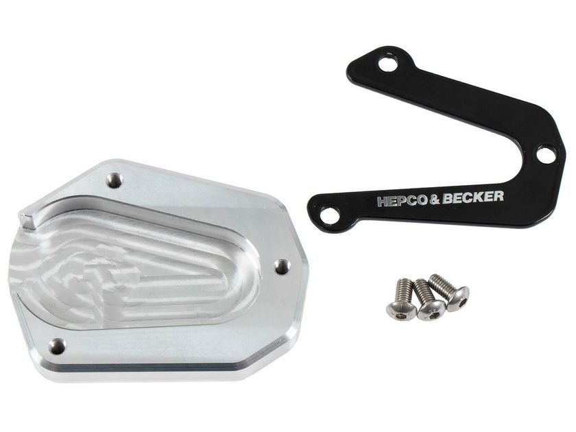 Stand extension Hepco & Becker lateral - black/silver - Motoblouz.com