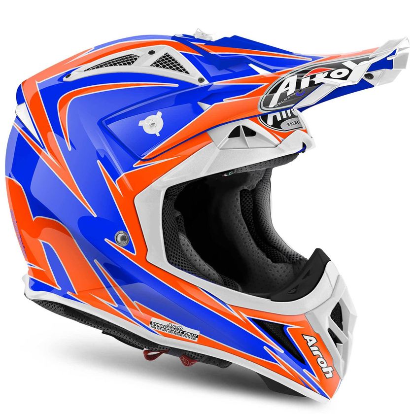 Cross helmet Airoh AVIATOR 2.2 - EDGE - ORANGE BLUE - Motoblouz.com