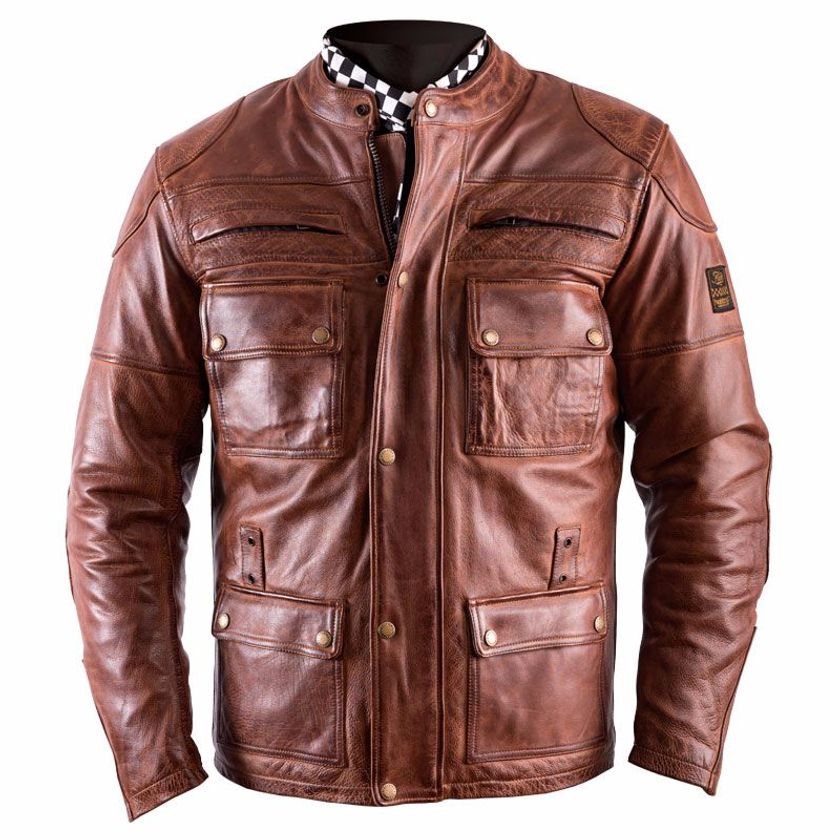 Motor Vest Helstons FUEL SCRAM- CRUST leather - Motoblouz.com