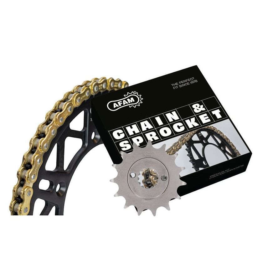 Kit chaine AFAM 520 Type Acier Origine - Motoblouz.com