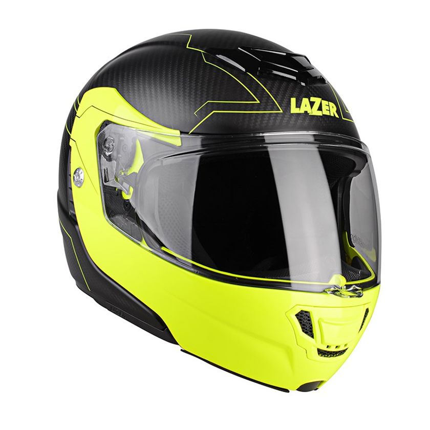Modular helmet Lazer MONACO EVO DROID PURE CARBON - Motoblouz.com
