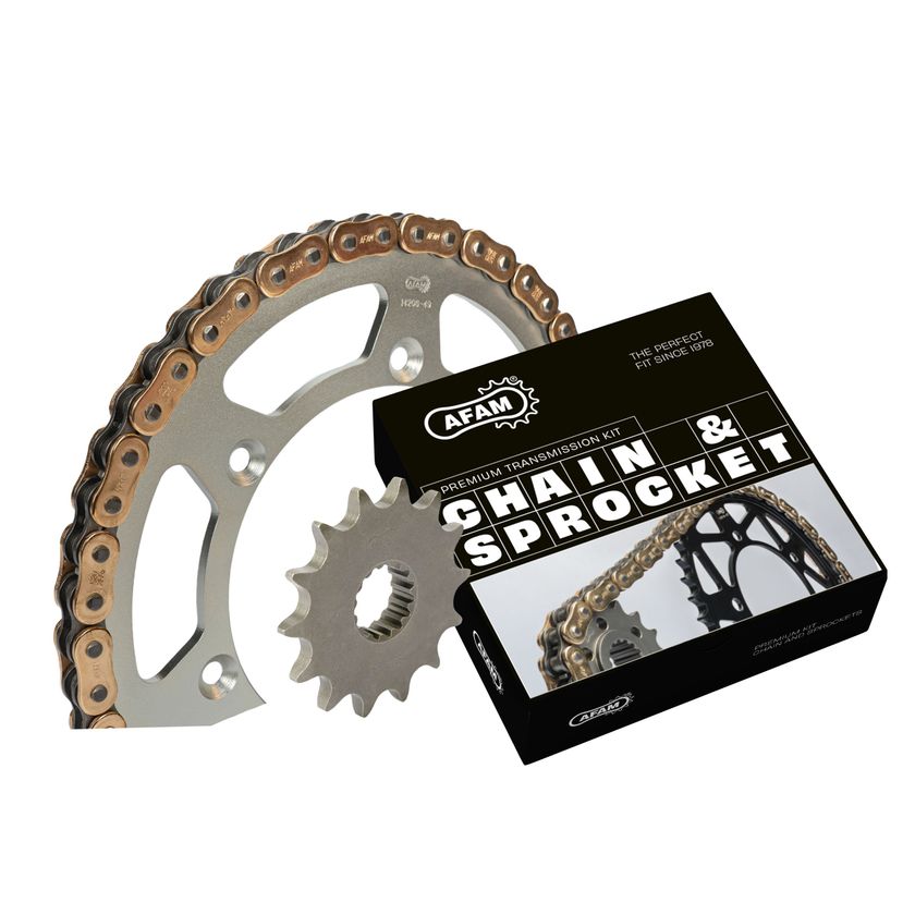 Chain kit AFAM 525 Original steel type - Motoblouz.com