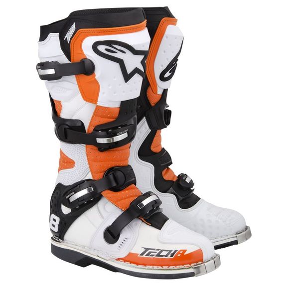Bottes cross Alpinestars TECH 8 RS BLACK ORANGE VENTED - Bottes ...