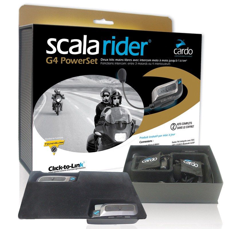 Intercom Cardo SCALA RIDER G4 POWER SET INTEGRAL - Intercom - Motoblouz.com