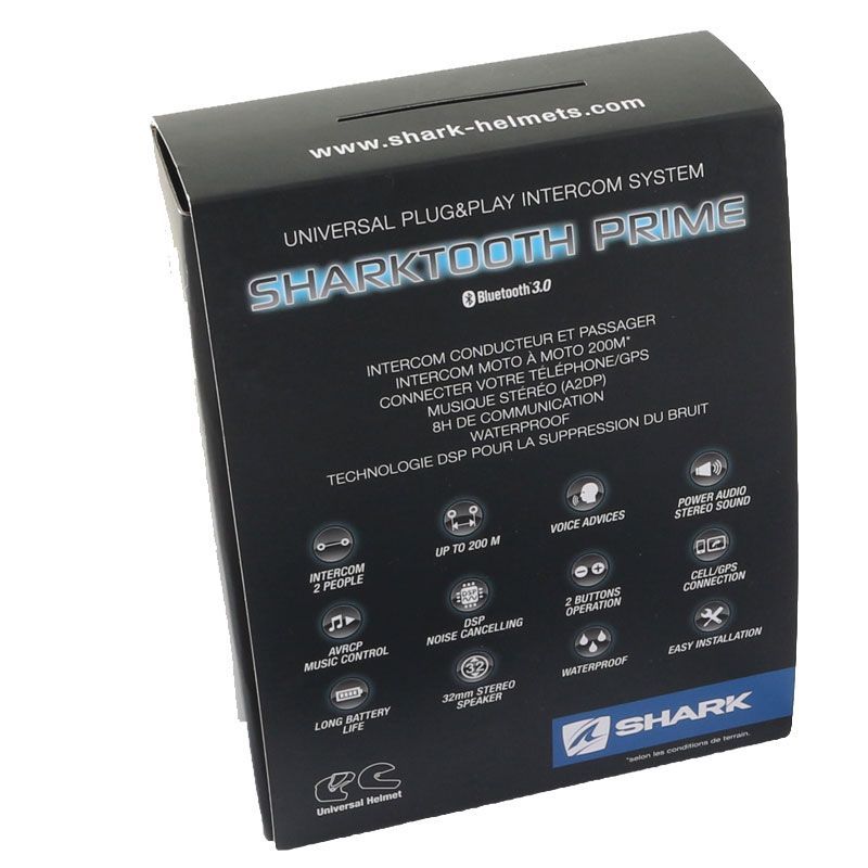 Intercom Shark KIT BLUETOOTH - SHARKTOOTH PRIME - Intercom - Motoblouz.com